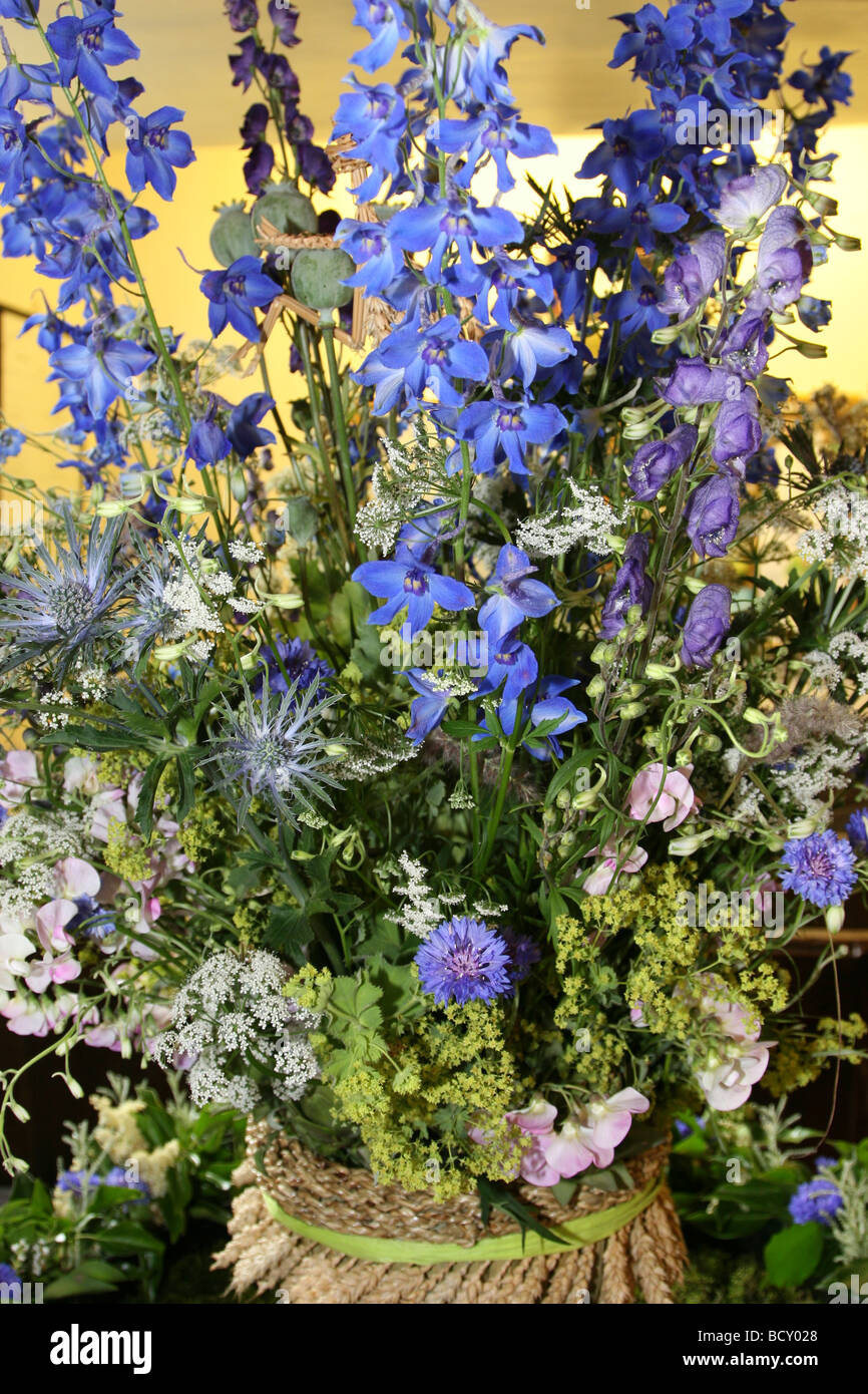 Flower arrangement in Whitney on Wye church, Herefordshire, UK Stock ...