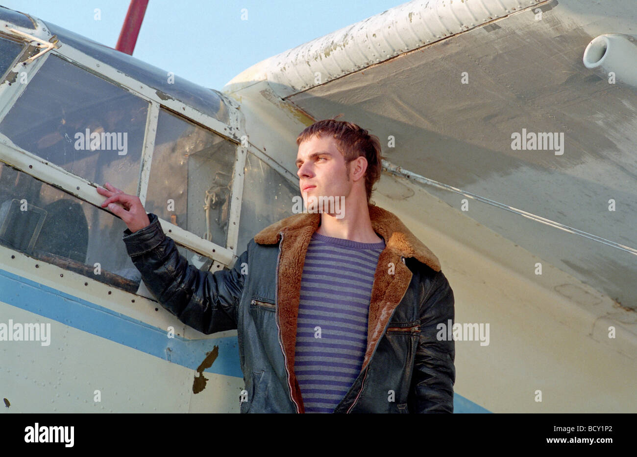 pilot before aeroplane Stock Photo - Alamy