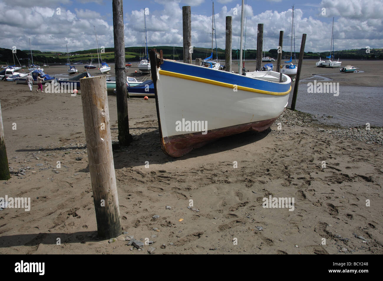 Fishing boat Gwbert Cardigan Wales Stock Photo - Alamy