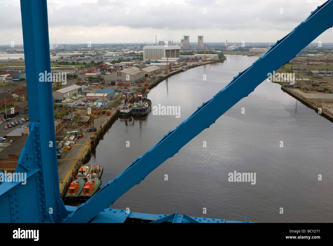 View from top of Transporter Bridge, Middlesbrough, England Stock Photo ...