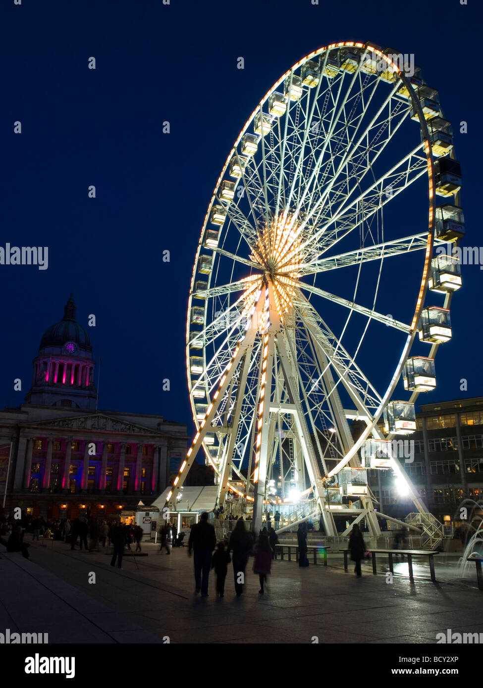 The Nottingham Eye, lit up in the Market Square as part of Light Night ...