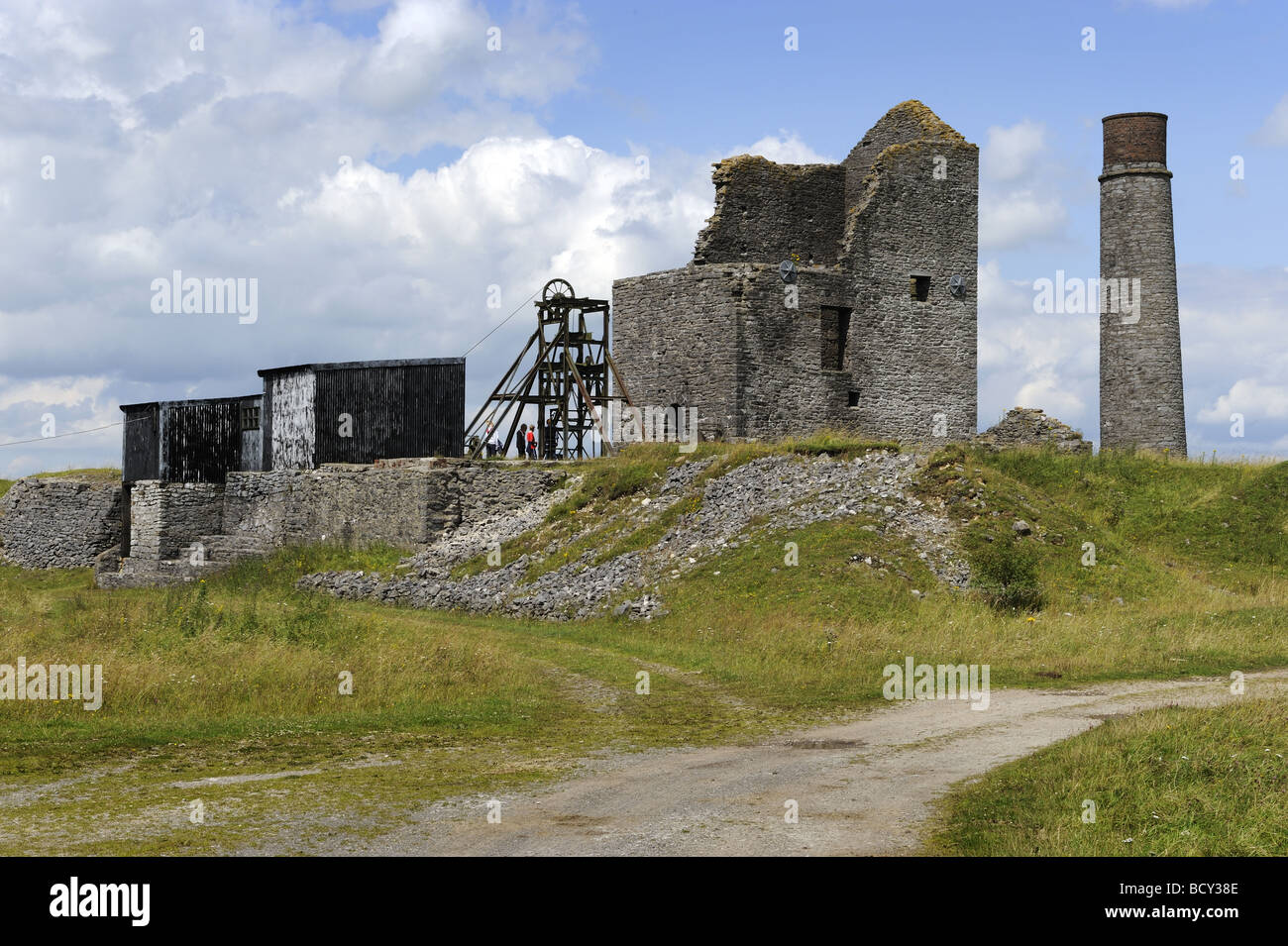 The old Magpie Mine, which mined lead, in the Peak District National ...