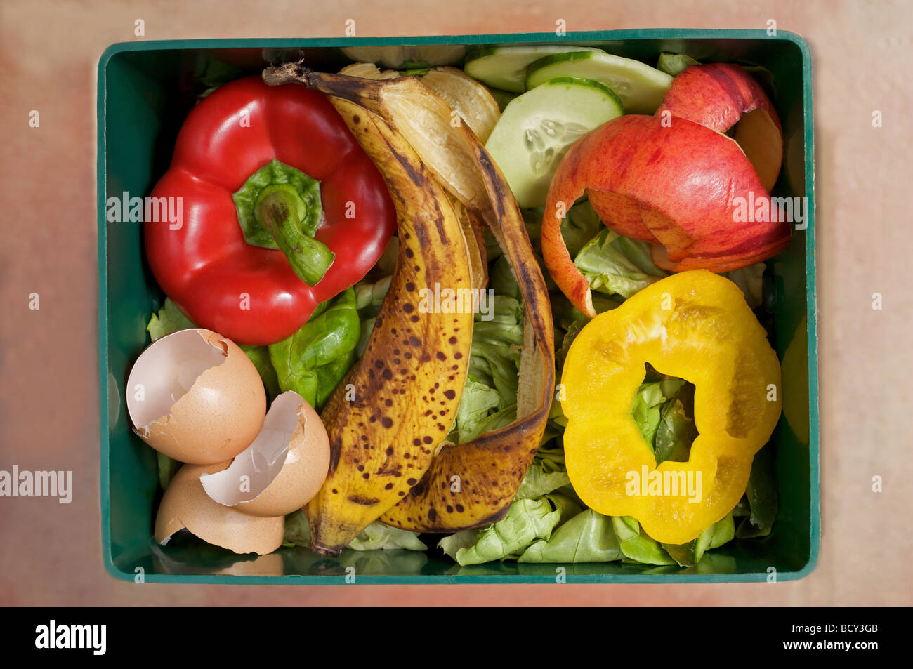 Kitchen food waste ready for compositing Stock Photo - Alamy