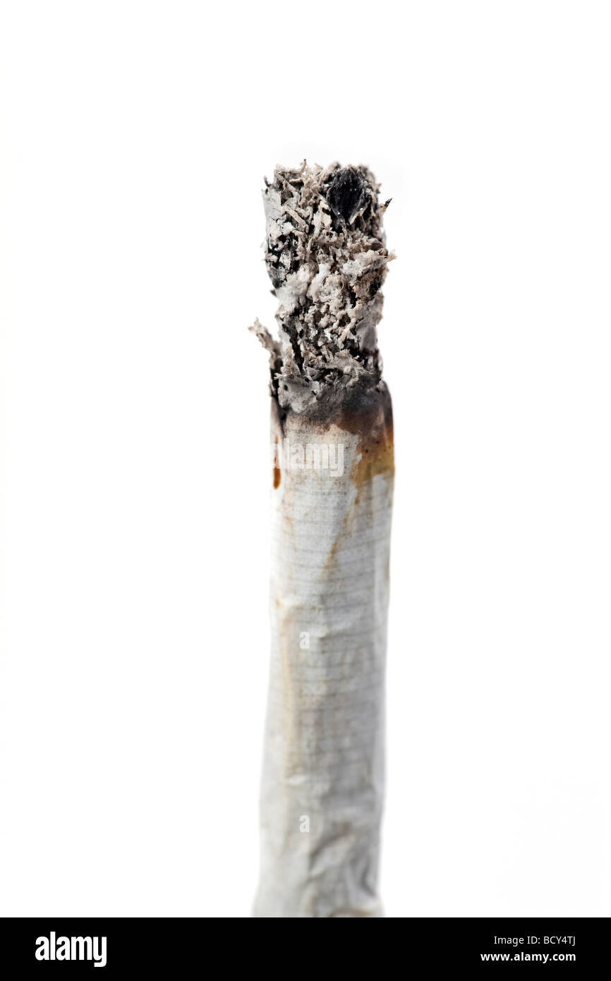 hand rolled burning cigarette isolated on white Stock Photo - Alamy