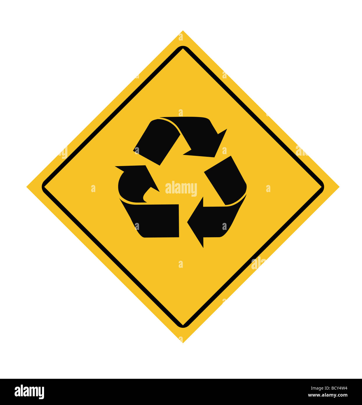 Recycling symbol on road sign hi-res stock photography and images - Alamy