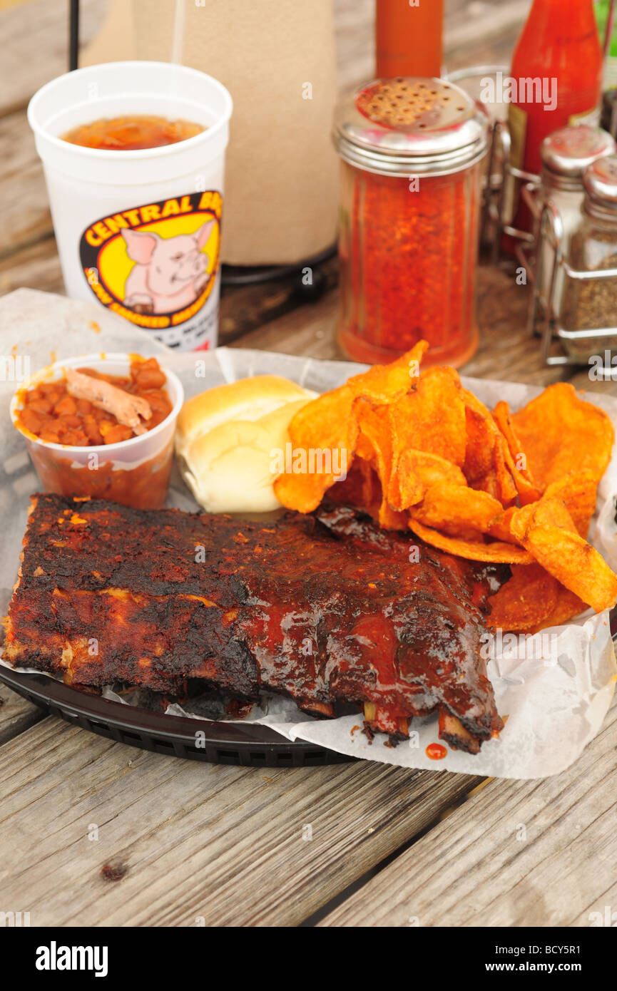 USA Tennessee Memphis Central BBQ restaurant southern style ribs Stock ...
