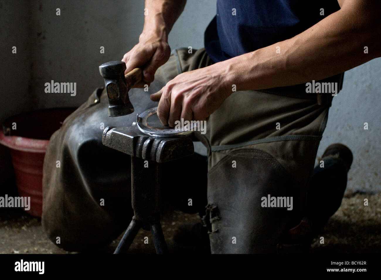 Blacksmith and Farrier Steve Dean of C.Dean and Son, pictured replacing ...