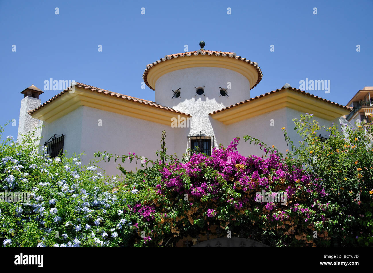 Spanish villa, Fuengirola, Costa del Sol, Malaga Province, Andalucia ...