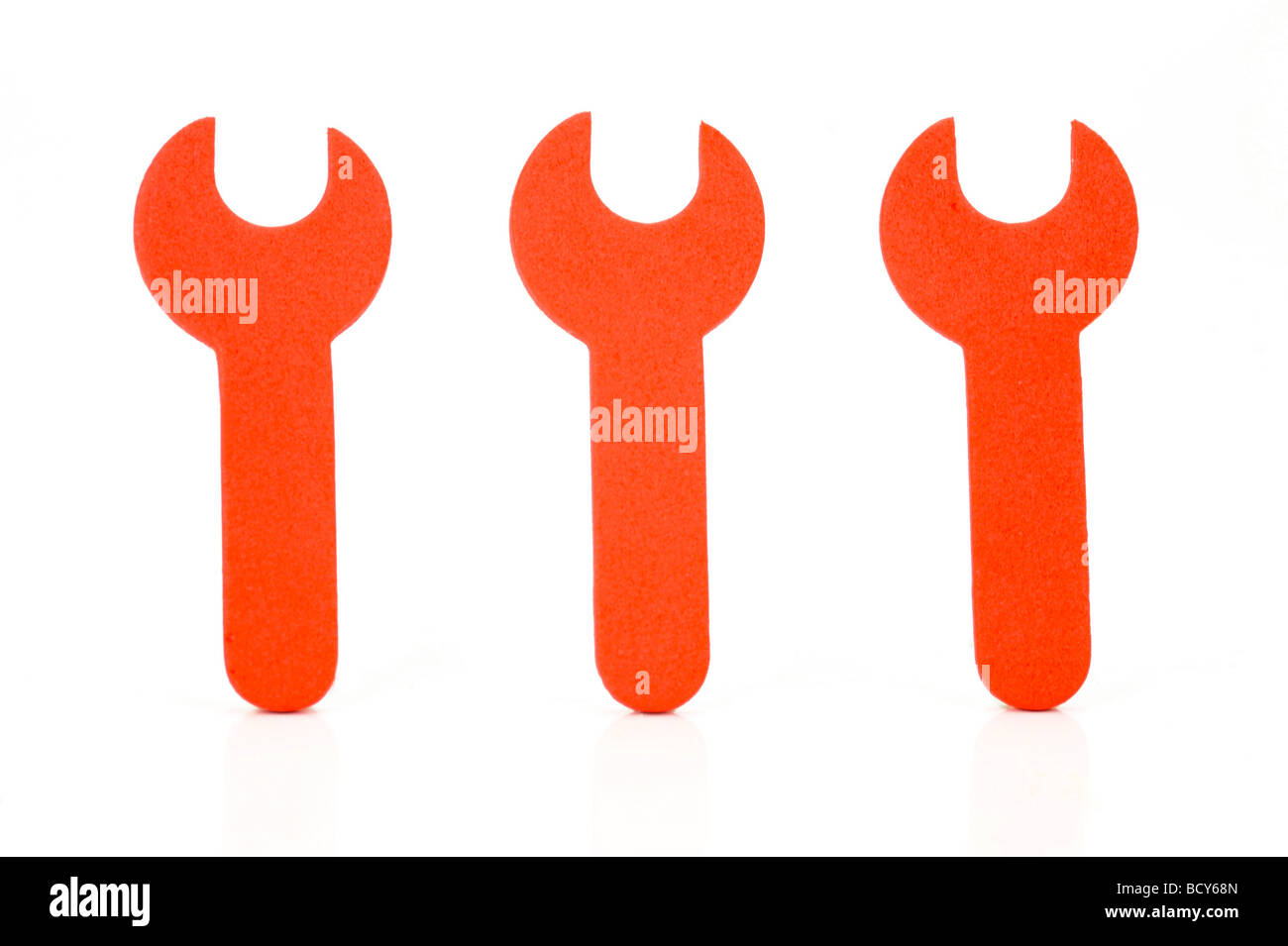 Construction spanner symbols isolated against a white background Stock ...