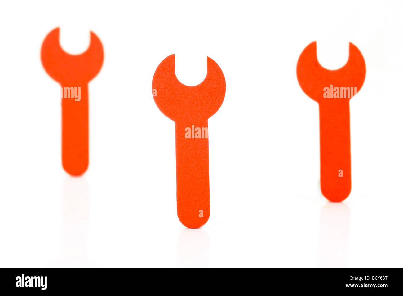 Construction spanner symbols isolated against a white background Stock ...
