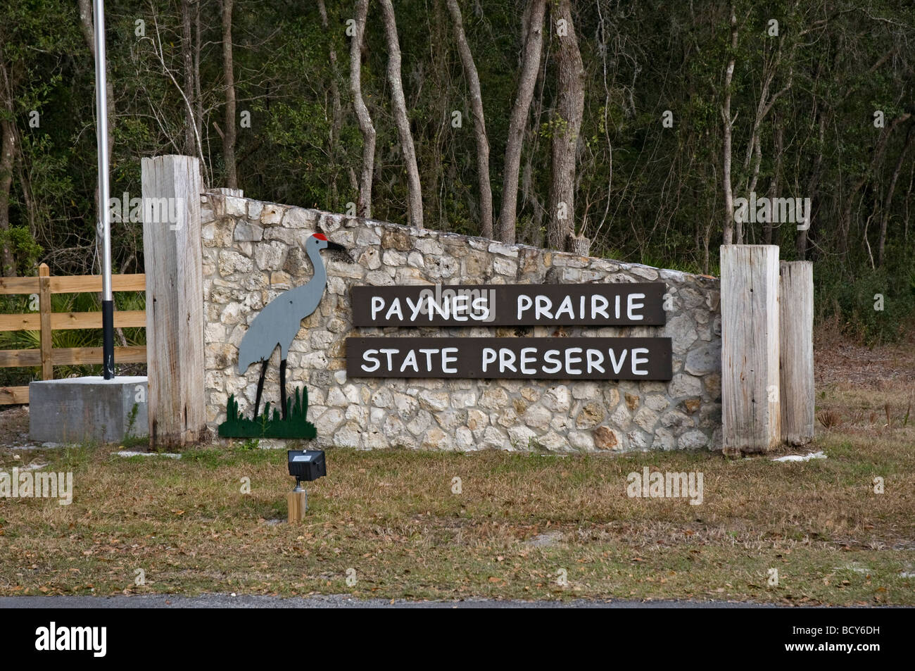 entrance to Paynes Prairie Preserve State Park, Micanopy, Florida Stock ...