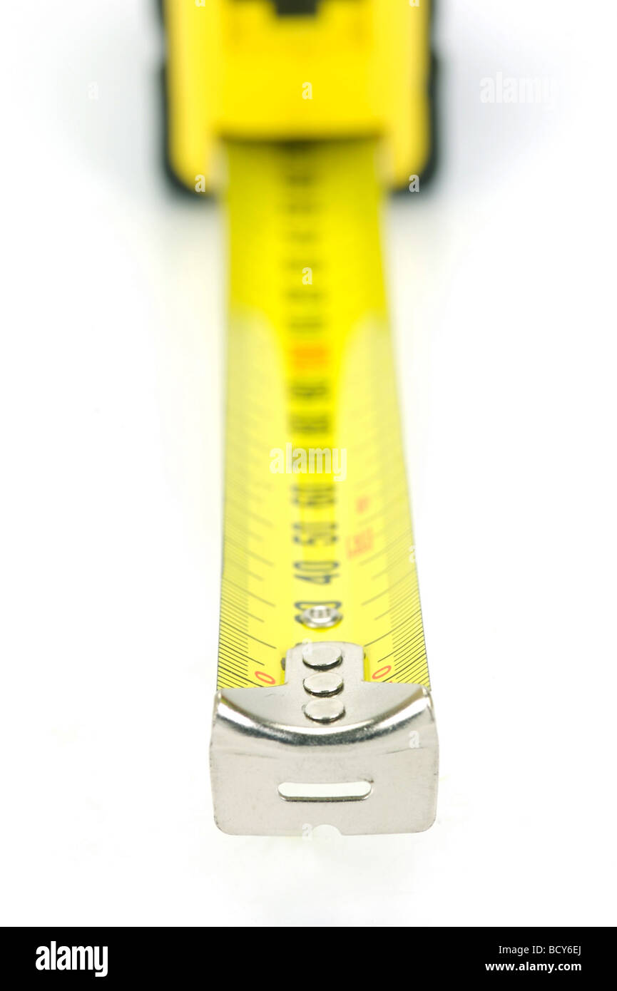 A measuring tape isolated against a white background Stock Photo - Alamy