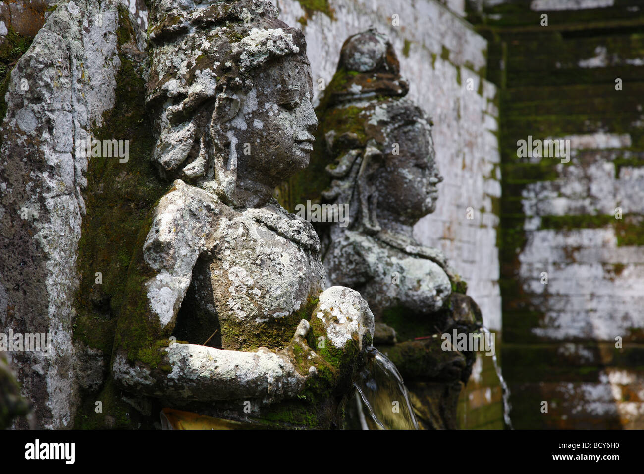 Figures of an ancient bath, Temple Goa Gajah, Elephant Temple, Bali ...