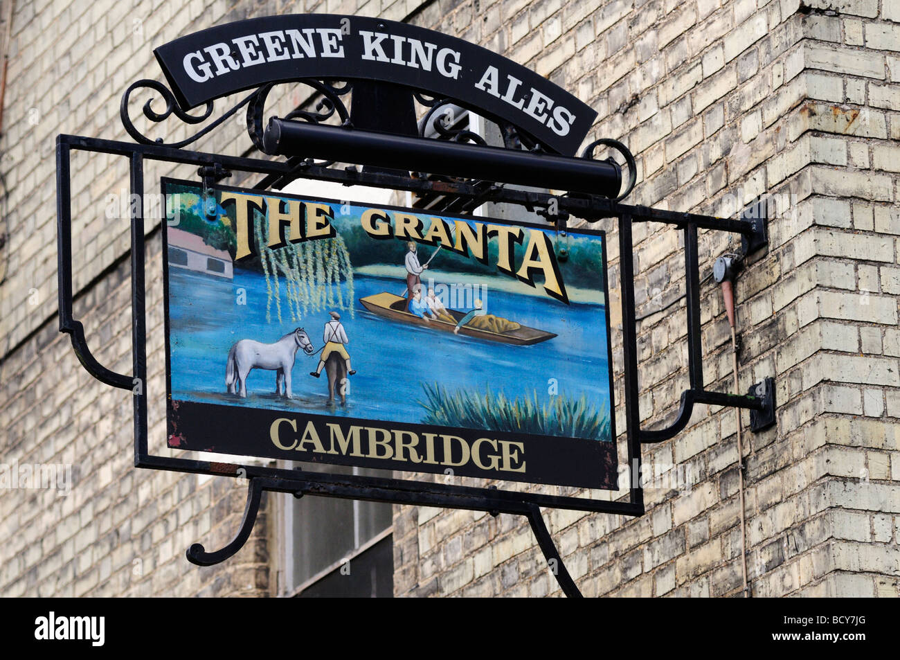 The Granta Cambridge Pub sign, queens road, Cambridge England UK Stock ...
