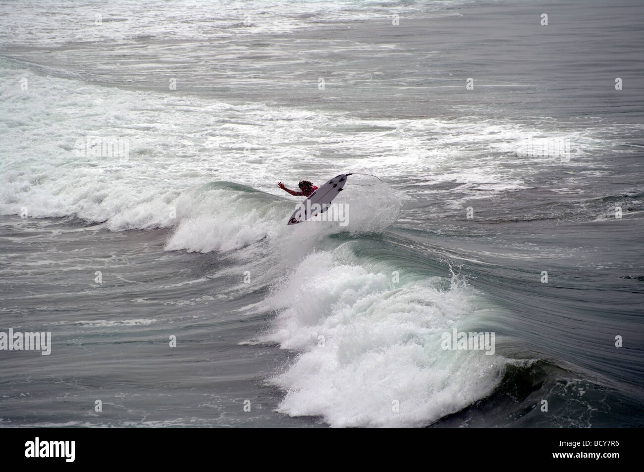 Competitor at the U.S. Open Surf competition, Huntington Beach, CA ...