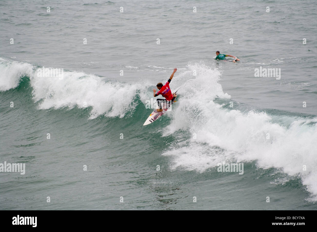 Competitor at the U.S. Open Surf competition, Huntington Beach, CA ...