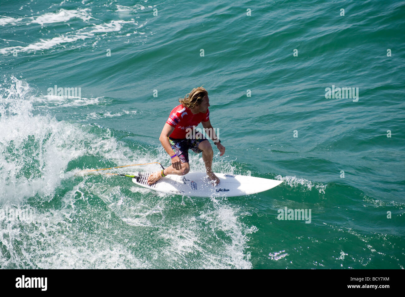 Competitor at the U.S. Open Surf competition, Huntington Beach, CA ...