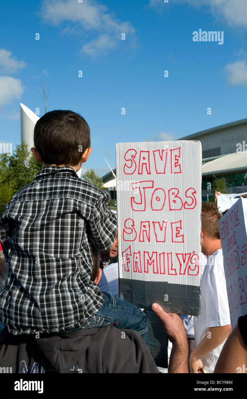Vestas Occupation Demo, Save Jobs Save Familys Sign, Newport, Isle of ...