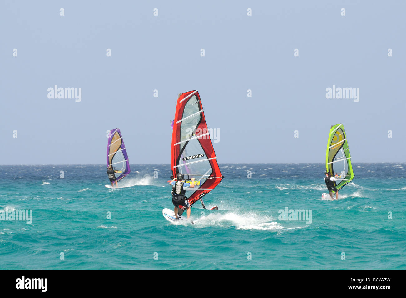Sailboarding on Canary Island Fuerteventura, Spain Stock Photo - Alamy