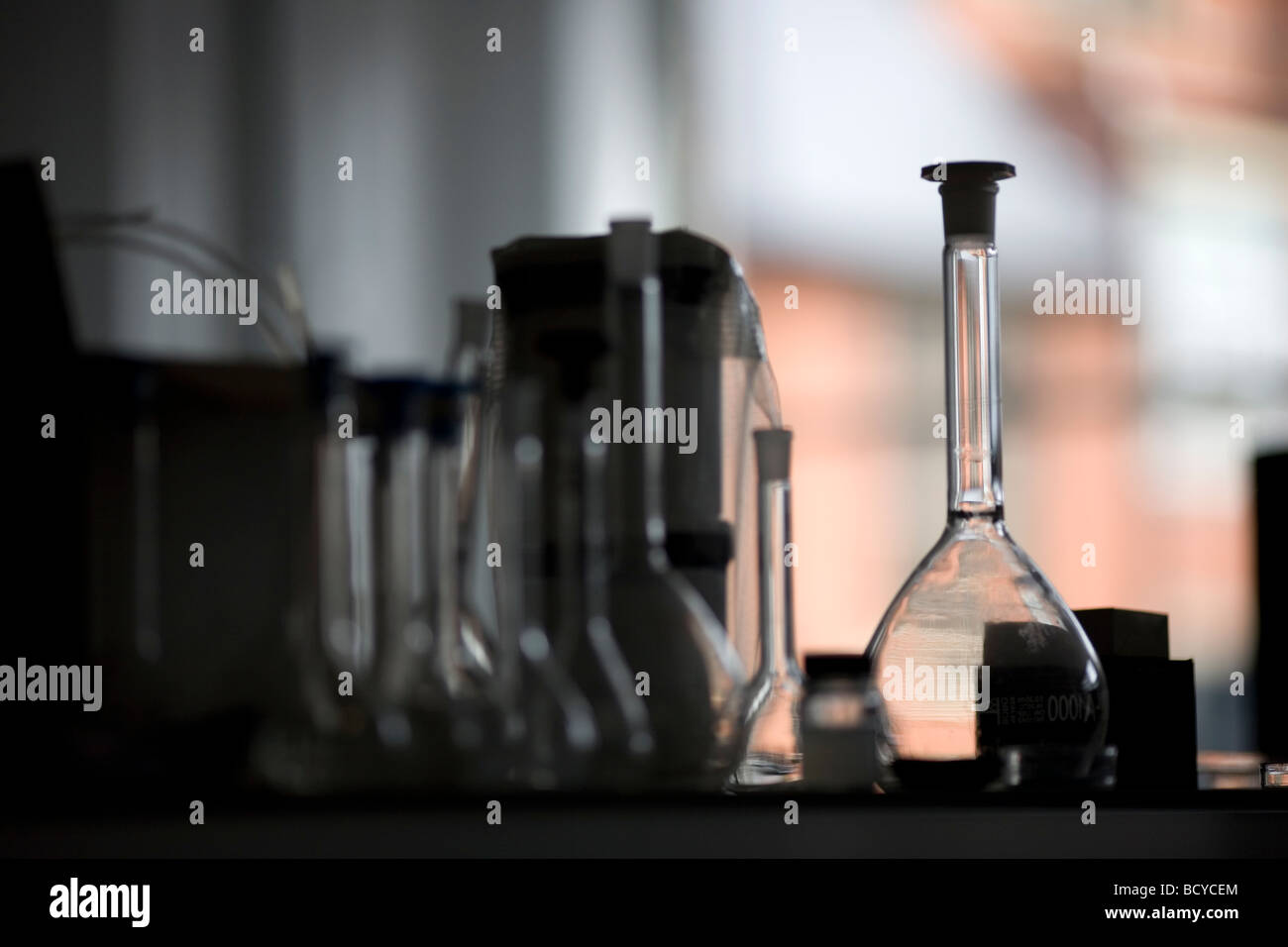 Glass beakers Stock Photo - Alamy
