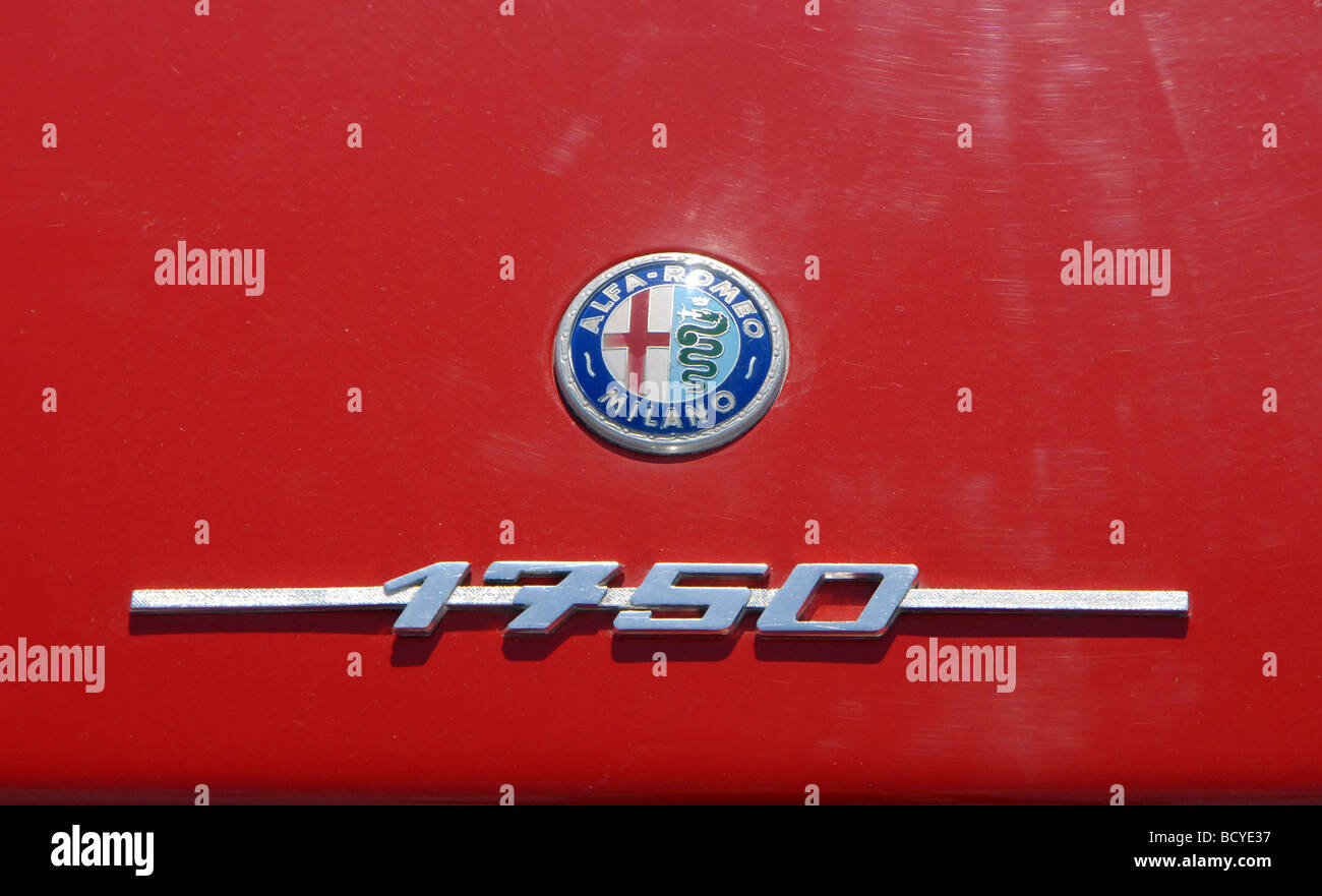 Alfa Romeo GTV 1750 coupe classic red Italian sports car badge and logo ...