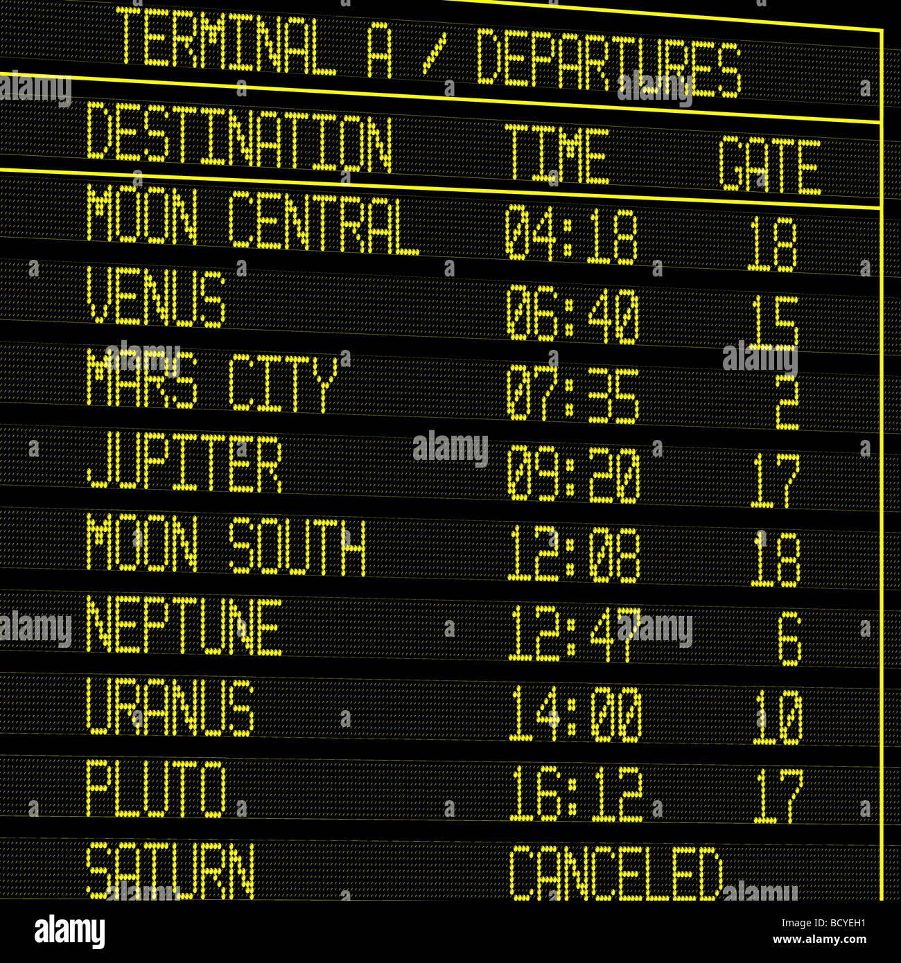 interplanetary flight schedule Stock Photo - Alamy