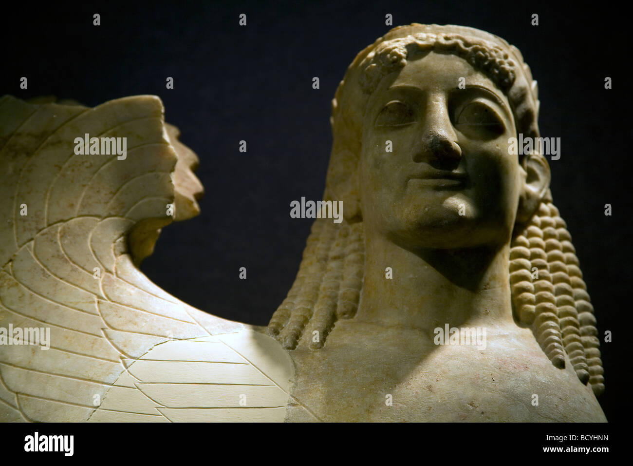 Statue of sphinx from a grave in the Kerameikos Museum Athens Greece ...