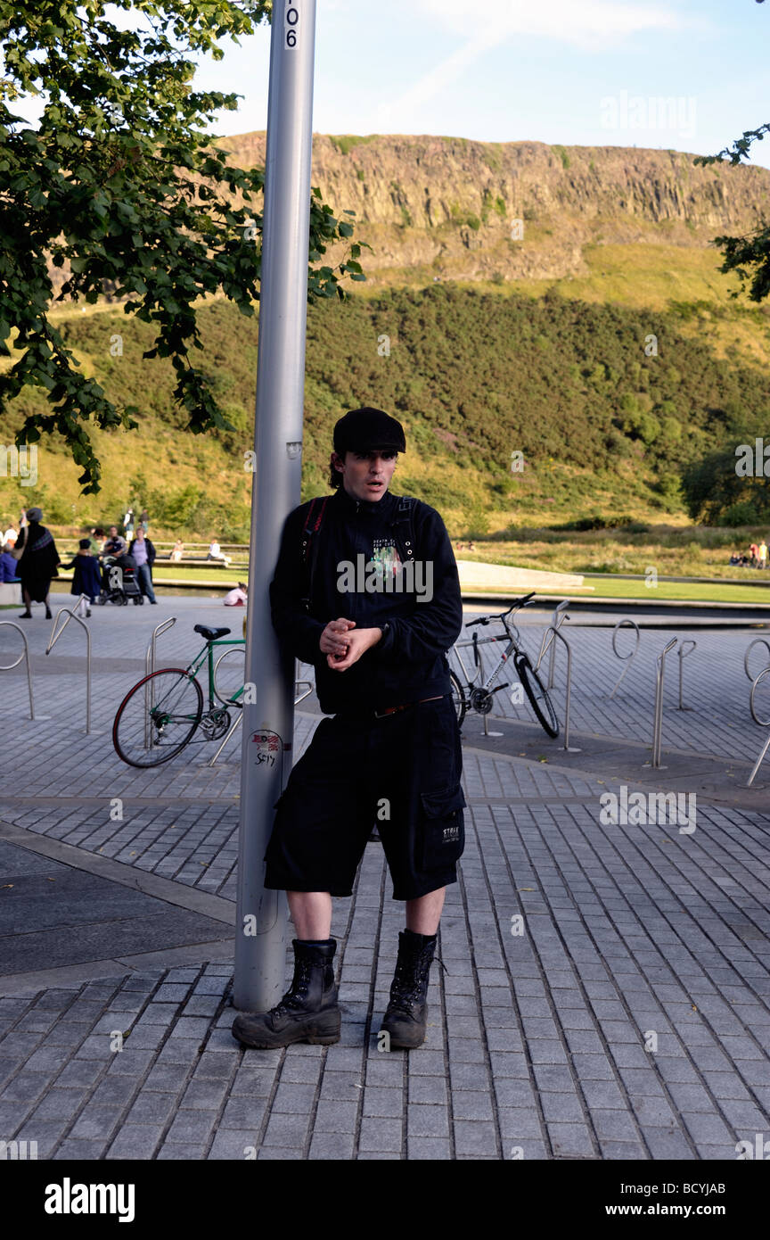 Bike leaning against post hi-res stock photography and images - Alamy