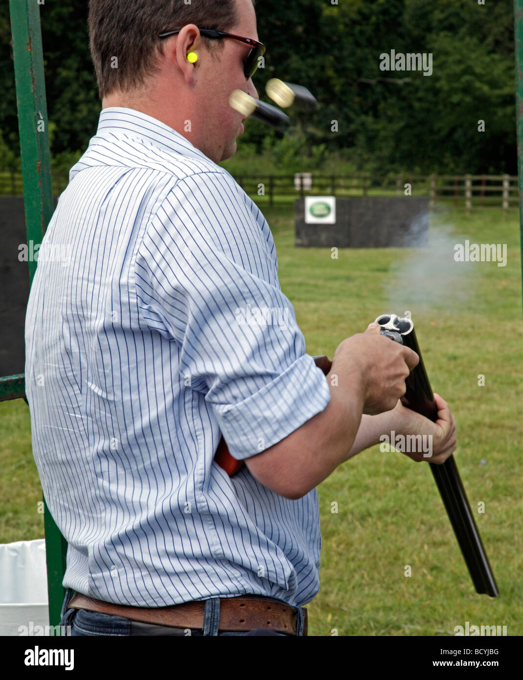 Chef Mark Gilchrist shooting a Holland and Holland shotgun at The CLA ...