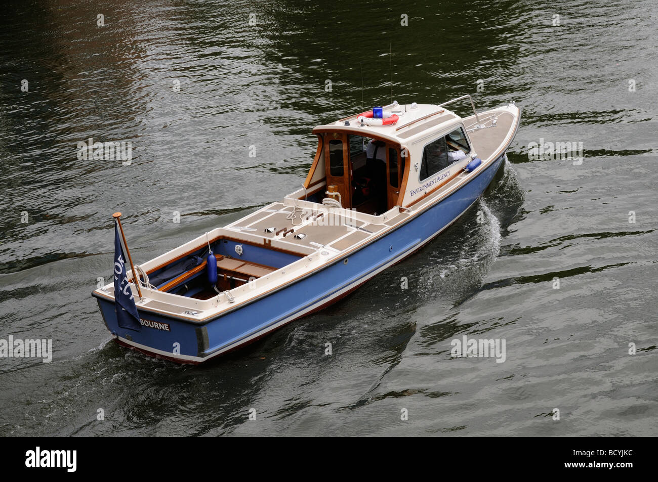 Environment Agency patrol launch on the River Thames England UK Stock ...