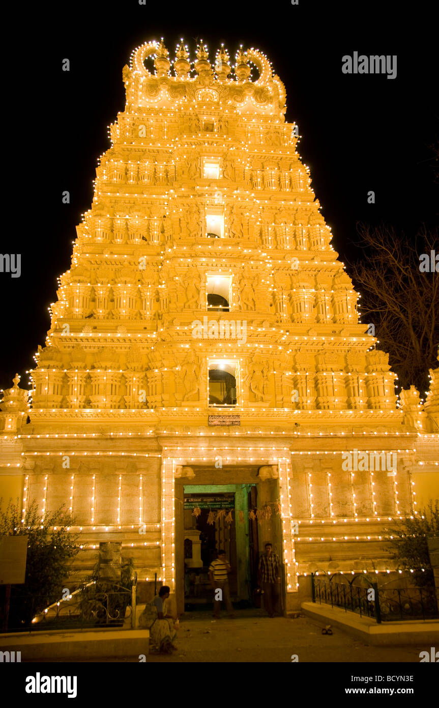 Hindu temple in the grounds of the palace in Mysore Karnataka India ...