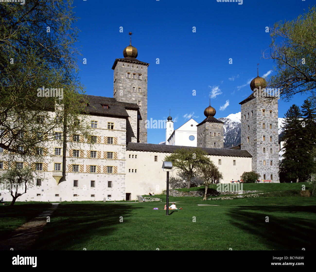 Stockalper Castle near the Swiss town of Brig Stock Photo - Alamy