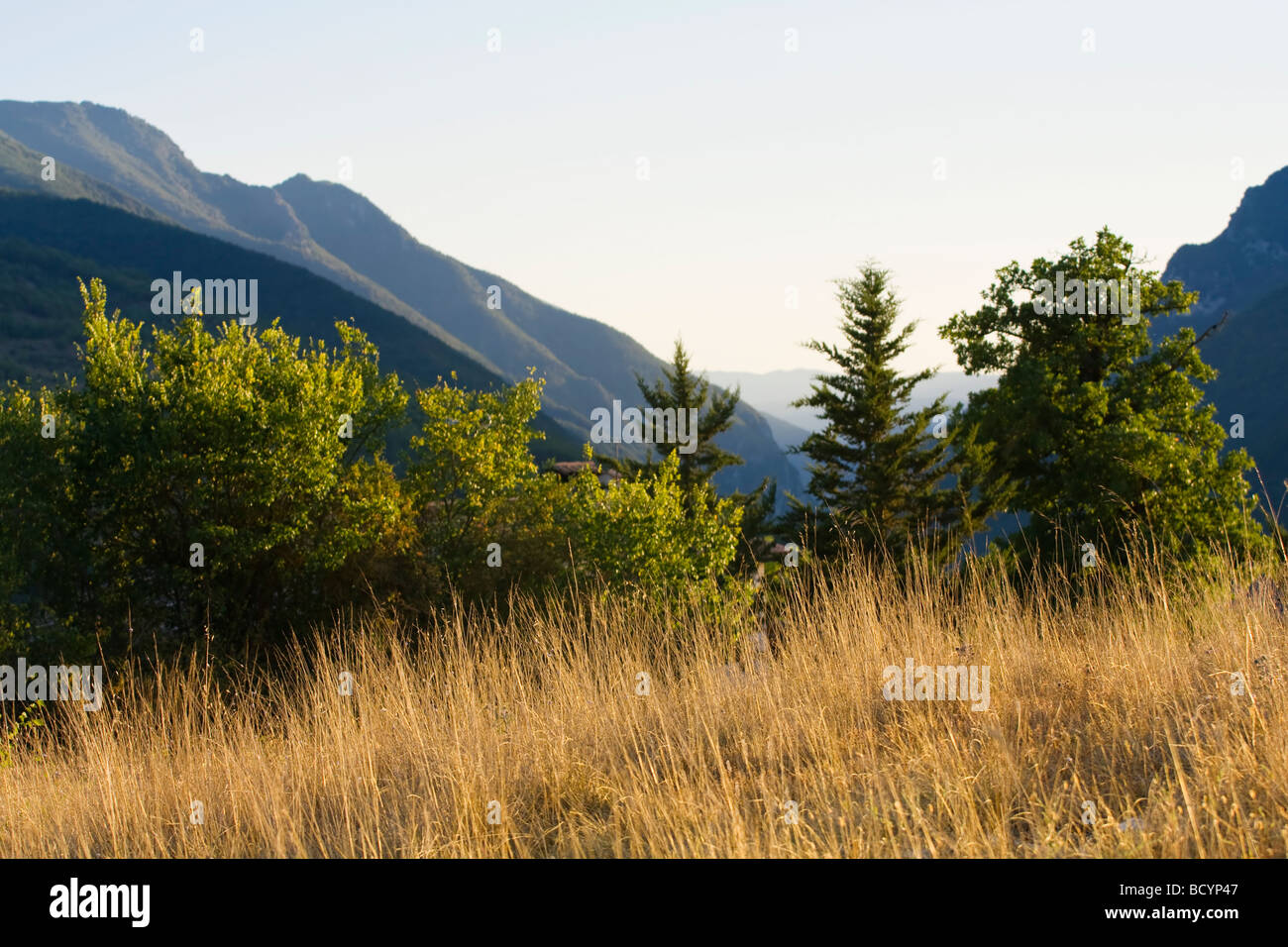 Mountains in sunset , Umbria, Italy Stock Photo - Alamy