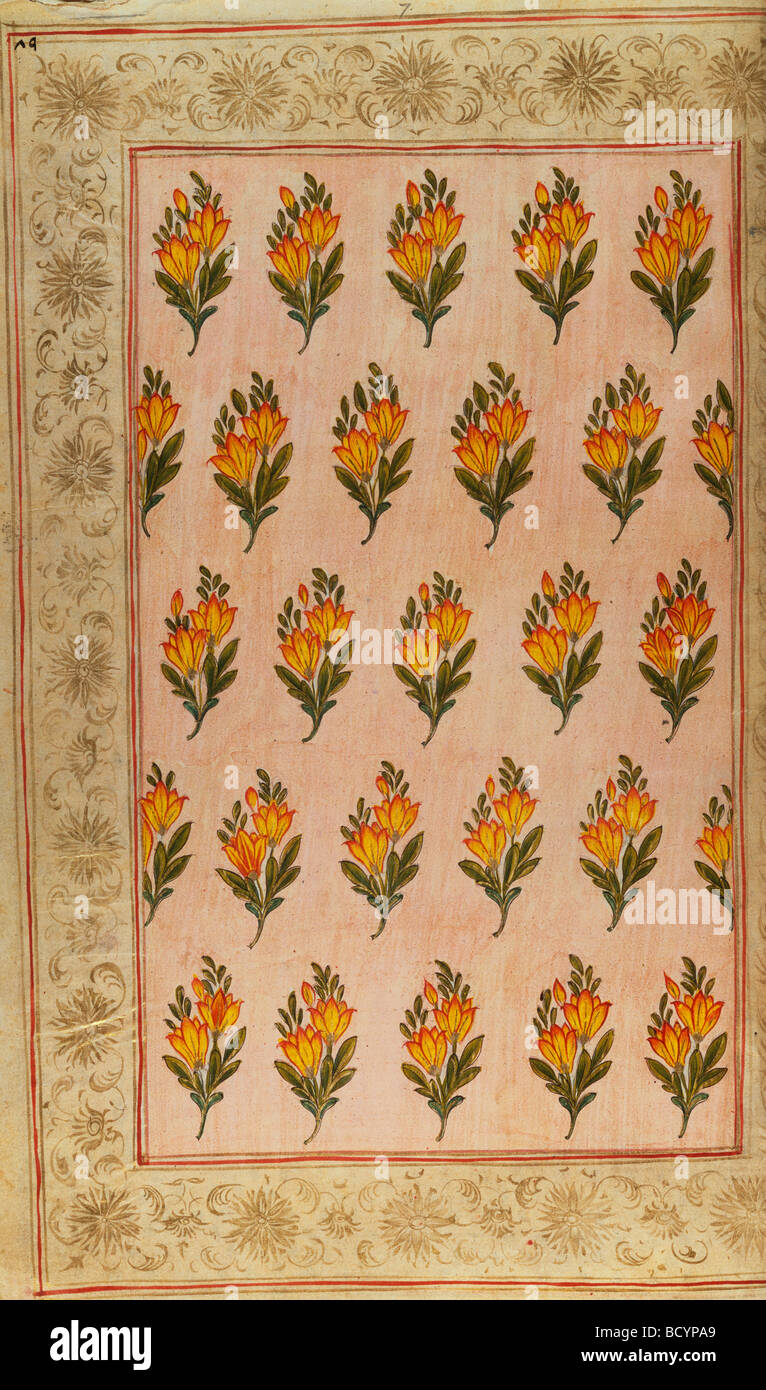 Art & Collectibles Giclée Home Decor Set of 2. Folk Art Mughal Floral ...