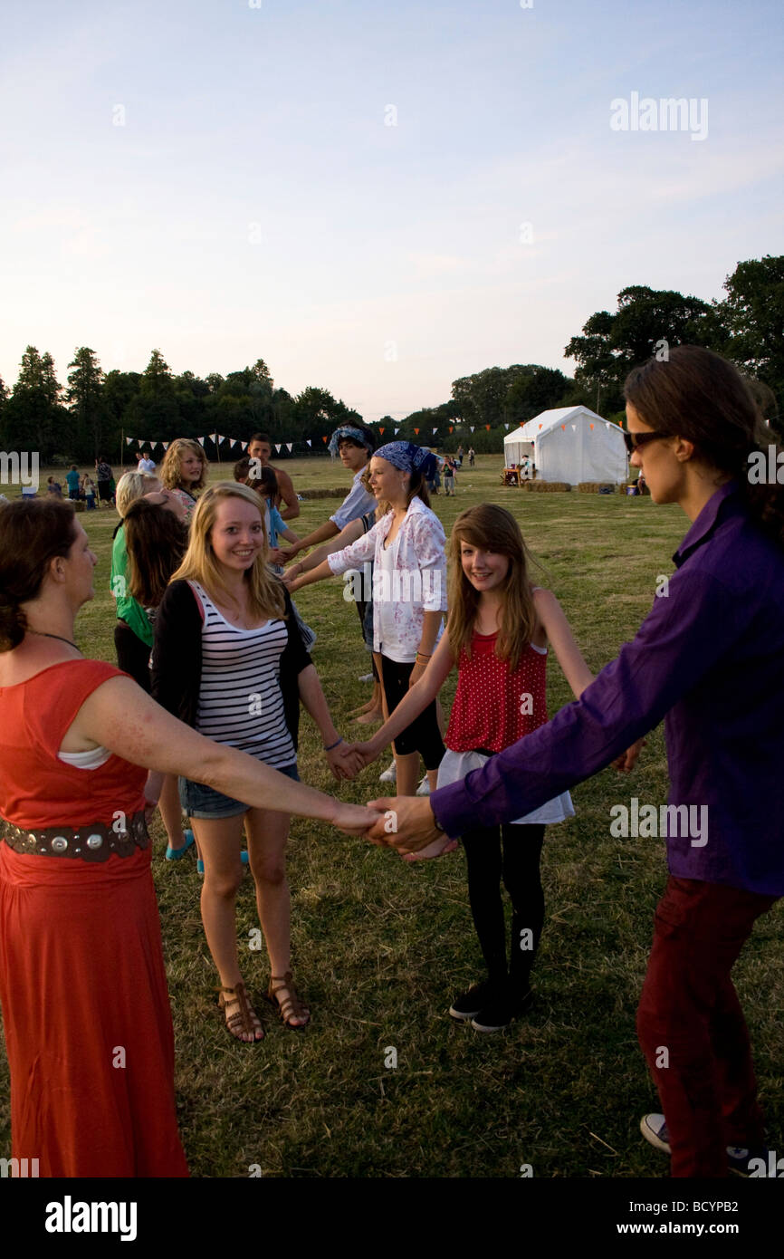 Dancers form circles at the annual Rendham Field Dance Stock Photo - Alamy