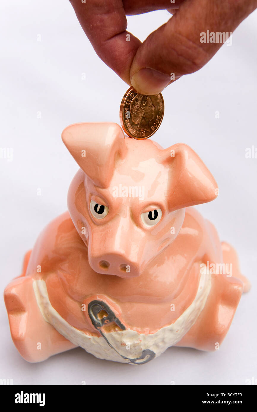 Penny piggy bank hi-res stock photography and images - Alamy