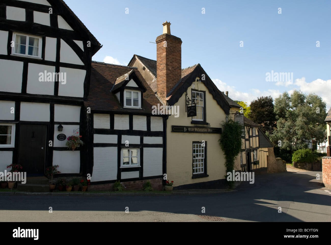 Ye Olde Salutation Inn and village centre Weobley Herefordshire England ...