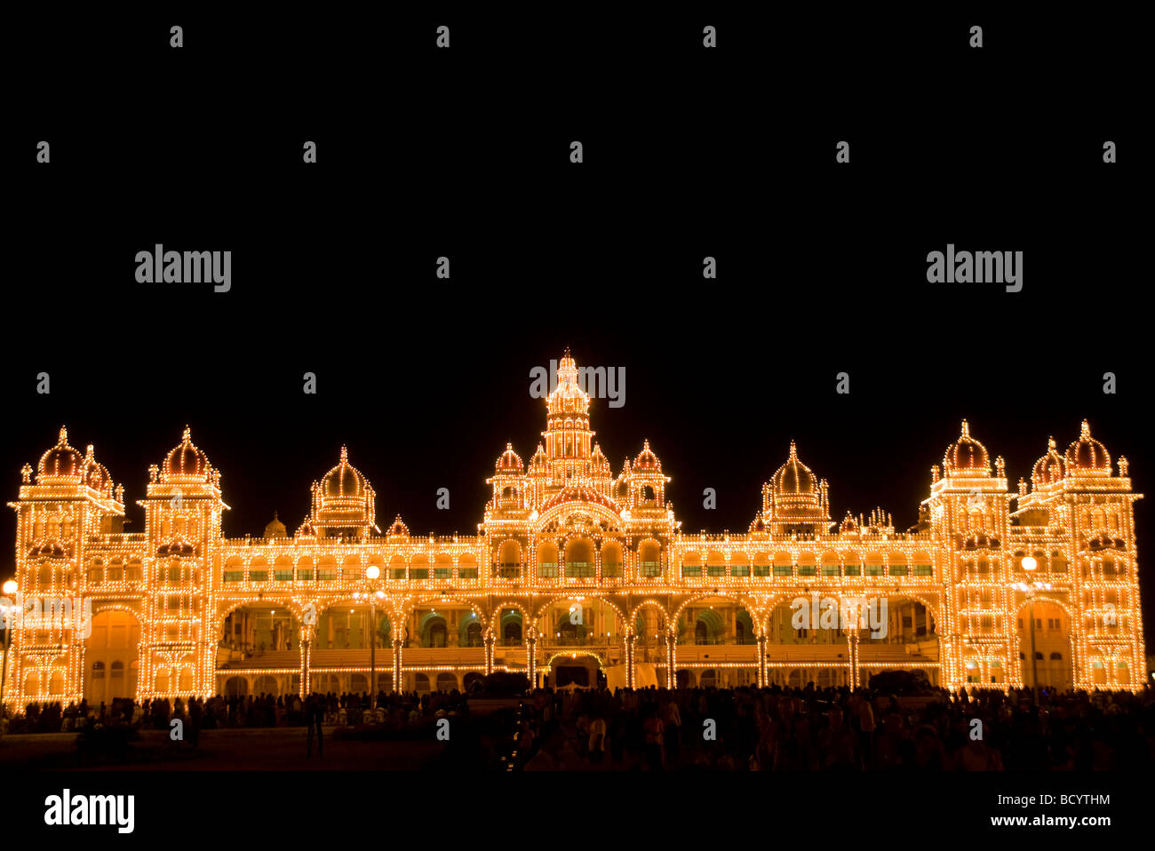 Maharaja s Palace at night in Mysore Karnataka India Stock Photo - Alamy