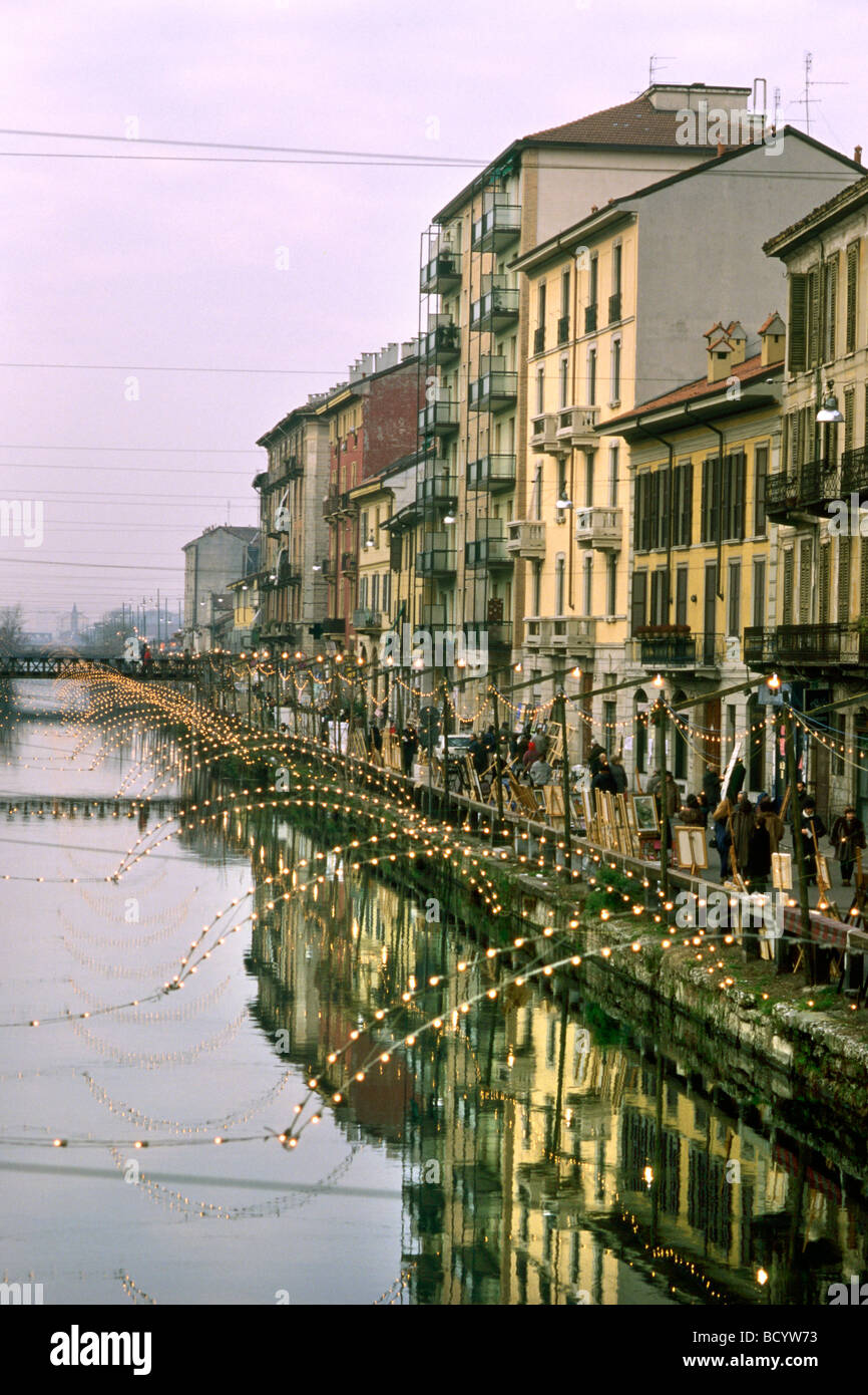 Naviglio Canal to Milan Italy Stock Photo - Alamy