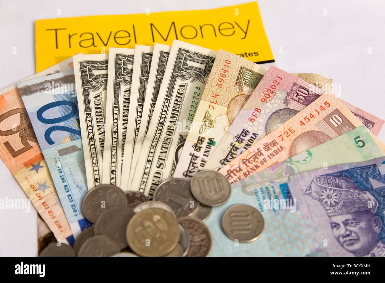 Foreign notes and coins hi-res stock photography and images - Alamy