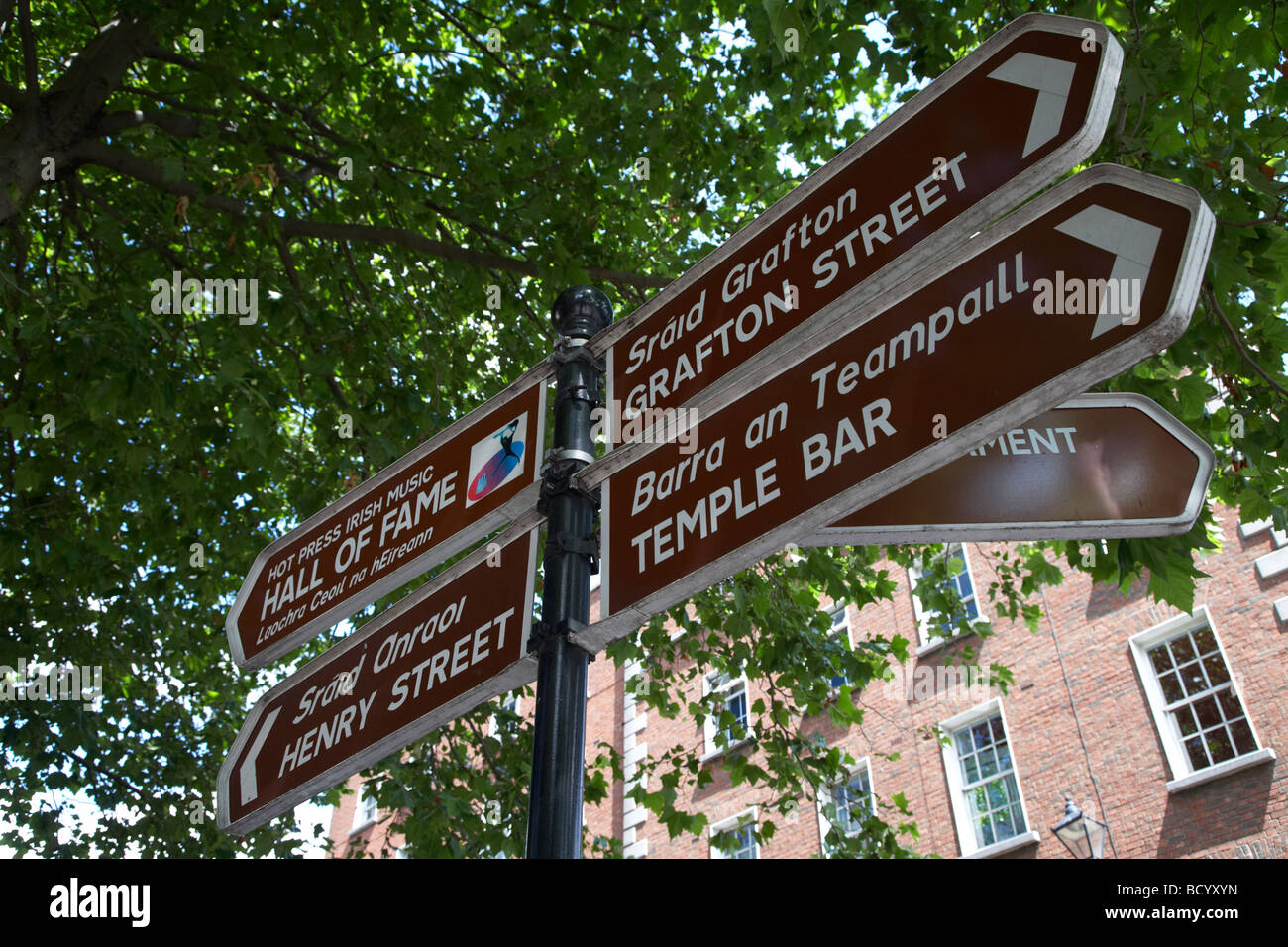 tourist information signpost in dublin city centre republic of ireland ...