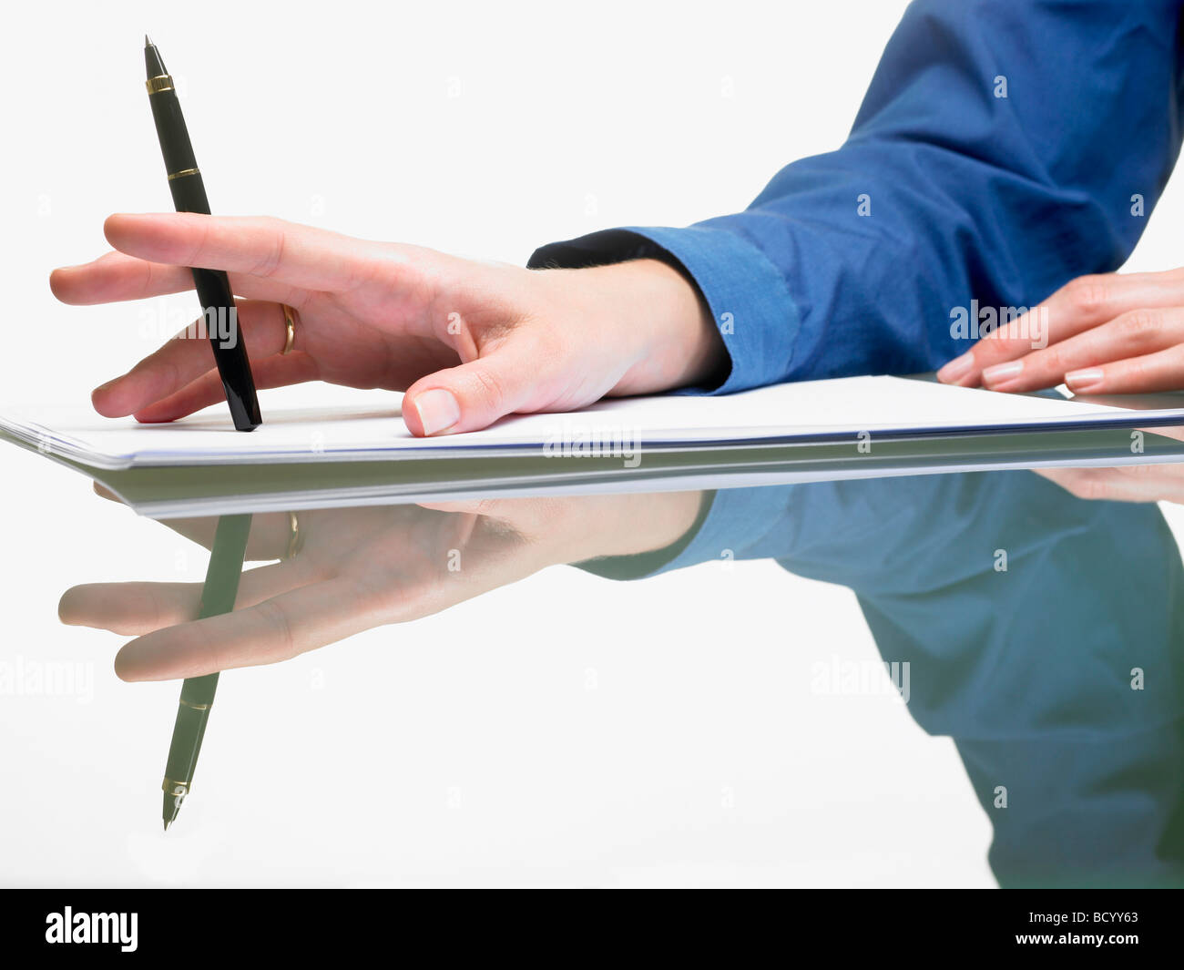 Hands of a woman, writing Stock Photo - Alamy