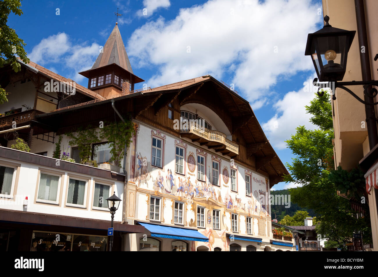 Oberammergau, Bavaria, Germany - traditional painted shop front in this ...