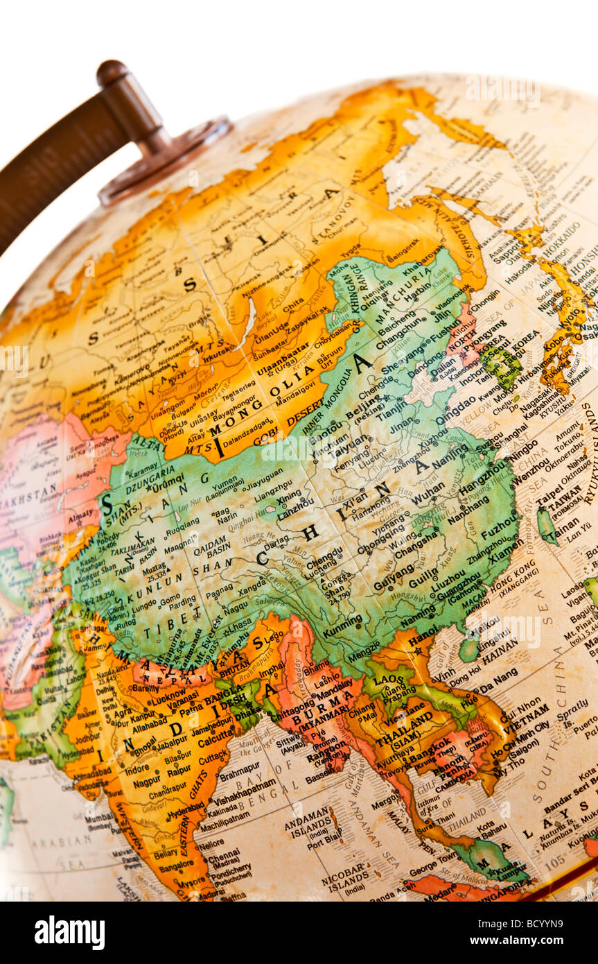 Globe map asia hi-res stock photography and images - Alamy