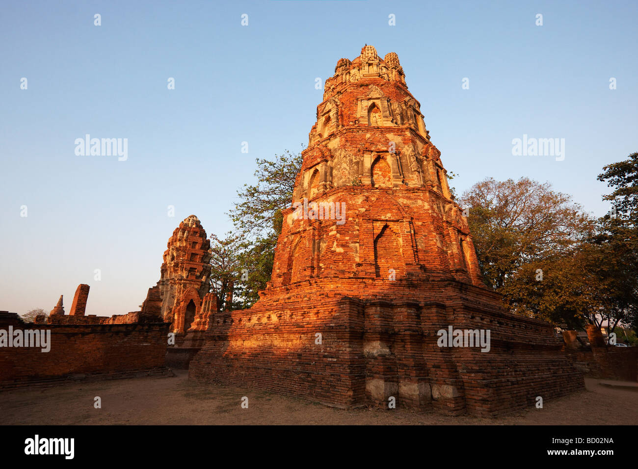 THAILAND Ayutthaya the ruins of the city s ancient temples at sunset ...