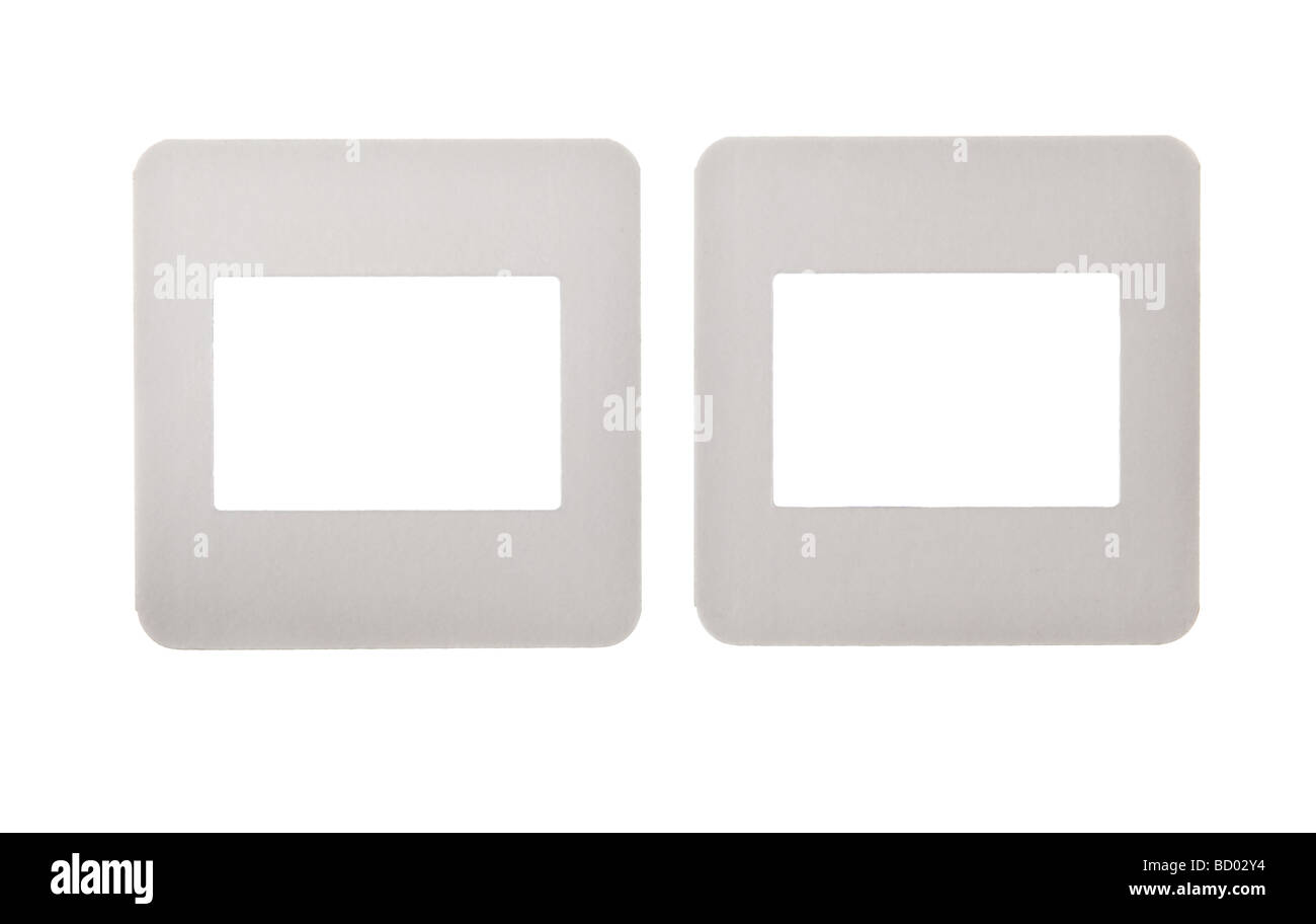 vintage paper slides isolated on white background Stock Photo - Alamy