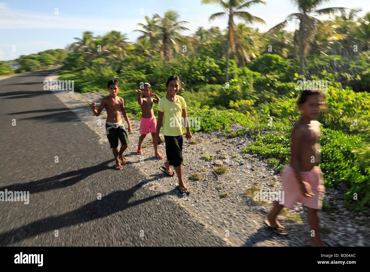Childrens of Rangiroa, Tuamotu Archipelago, French Polynesia Stock ...
