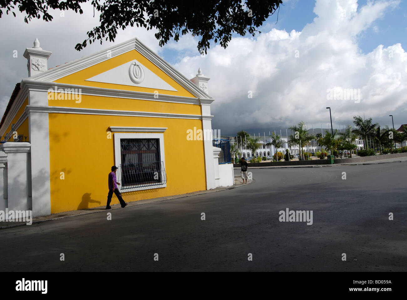 Portuguese colonial architecture in Dili Timor Leste. Left Casa Europa ...