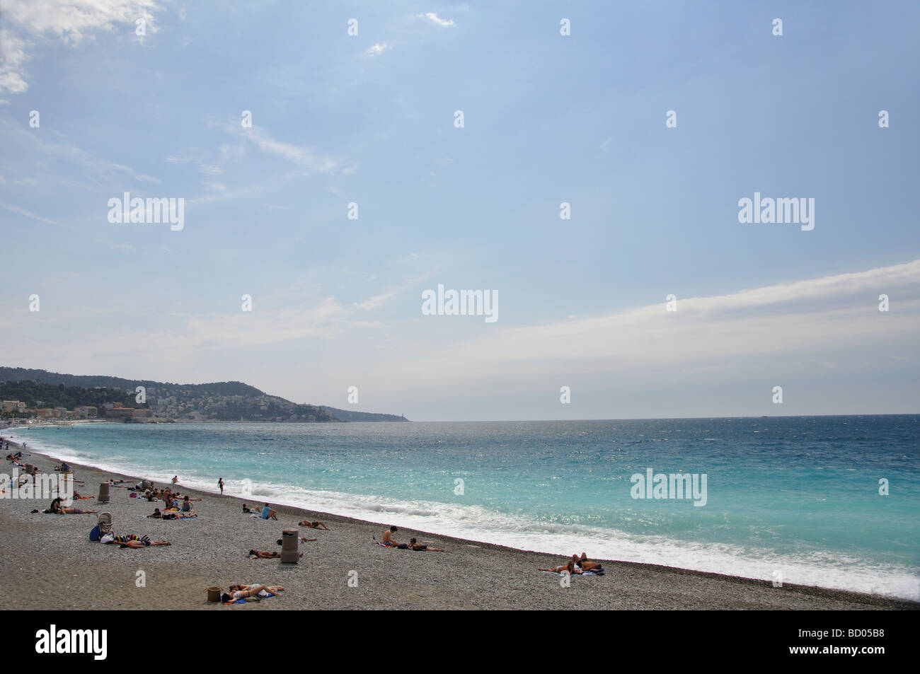 Mediterranean Sea beach in Nice, France Stock Photo - Alamy