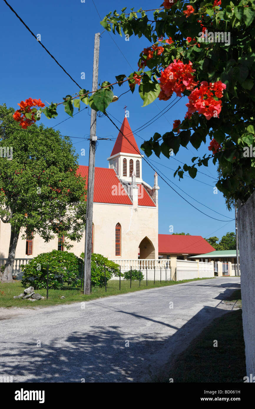 Avatoru streets, Rangiroa, Tuamotu Archipelago, French Polynesia Stock ...